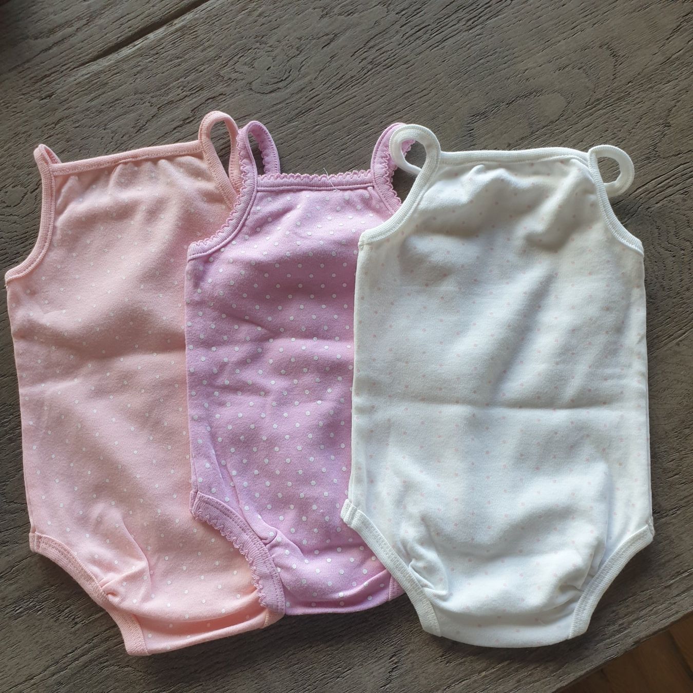 🐸 3 BODIES NEUWERTIG / ALLE 50 / 56 WEISS PEACH ROSA (Neu (gemäss ...