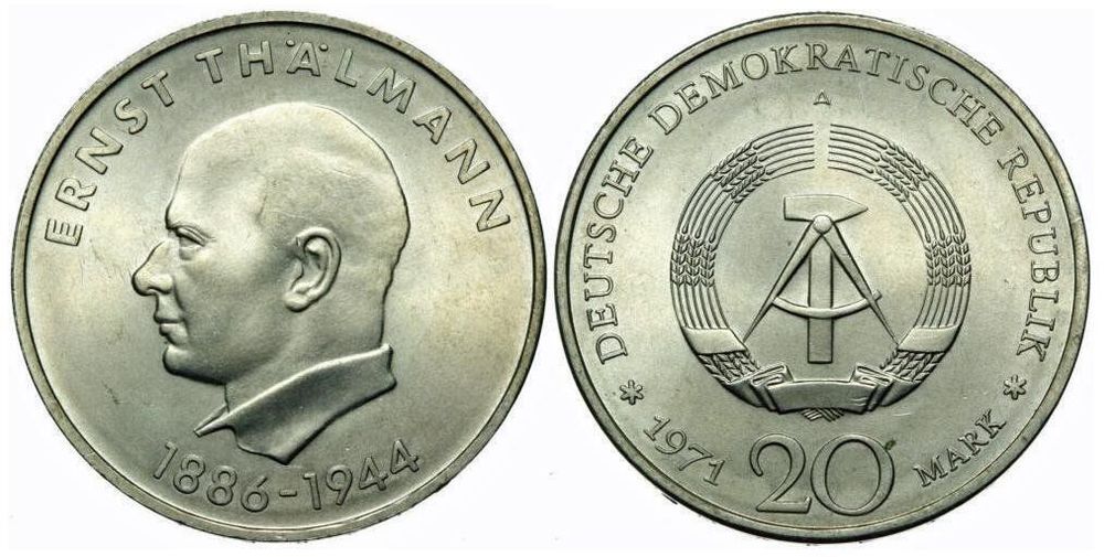 DDR 20 Mark 1971A Ernst Thälmann (Gebraucht) in Steffisburg für CHF 3.5 – mit Lieferung auf ...