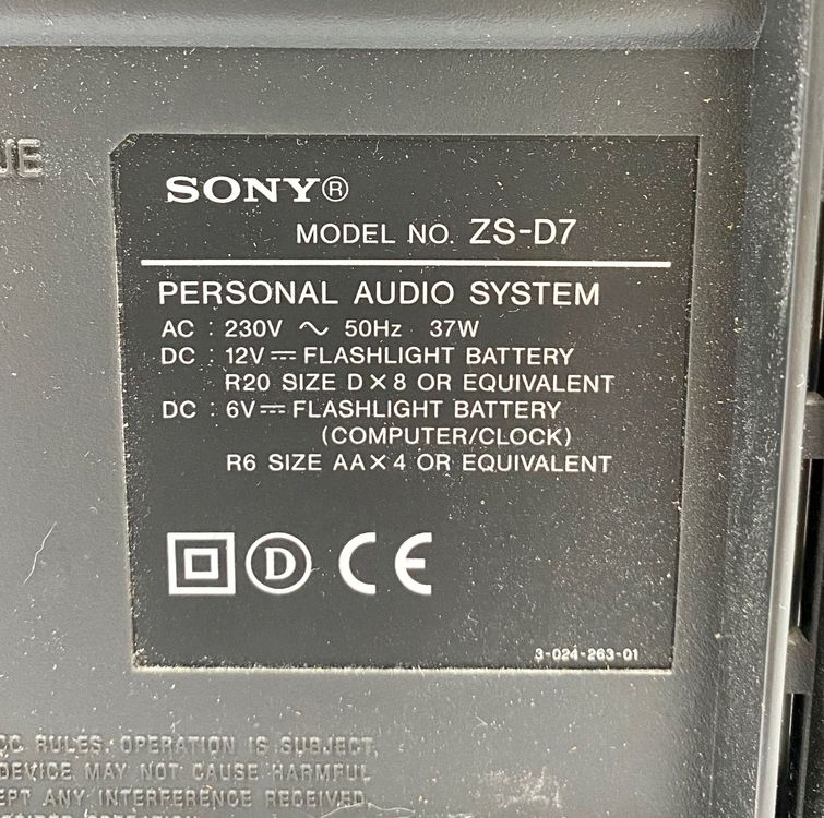Retro Radio Musikcenter Sony ZS-D7 (Gebraucht) in Reigoldswil für CHF ...