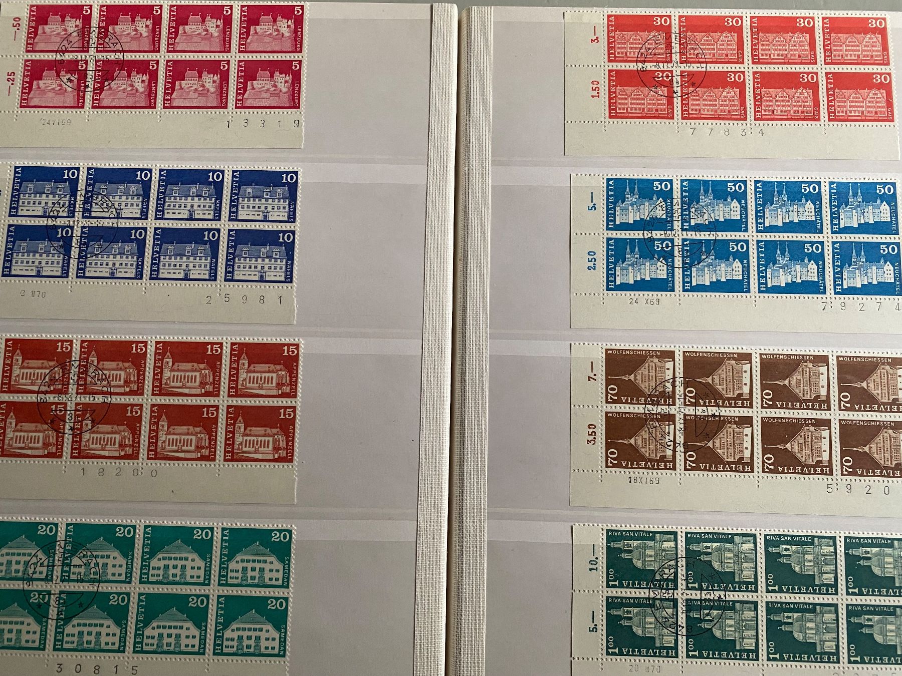 Album mit viel Frankaturware, Ausgabetag, 4er Block, etc. (Gebraucht ...