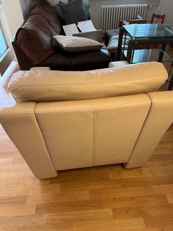 Sessel Leder Beige (Gebraucht) in Mettmenstetten für CHF 10 – nur Abholung auf Ricardo kaufen