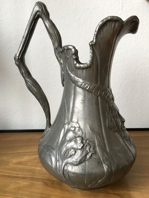KAYSERZINN JUGENDSTIL KRUG mit SATYR KOPF 1900, SAMMLERSTÜCK | Kaufen ...