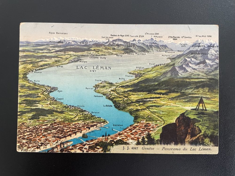 AK GE Genève - Panorama du Lac Léman (Defekt) in Thal für CHF 1 – mit Lieferung auf Ricardo kaufen