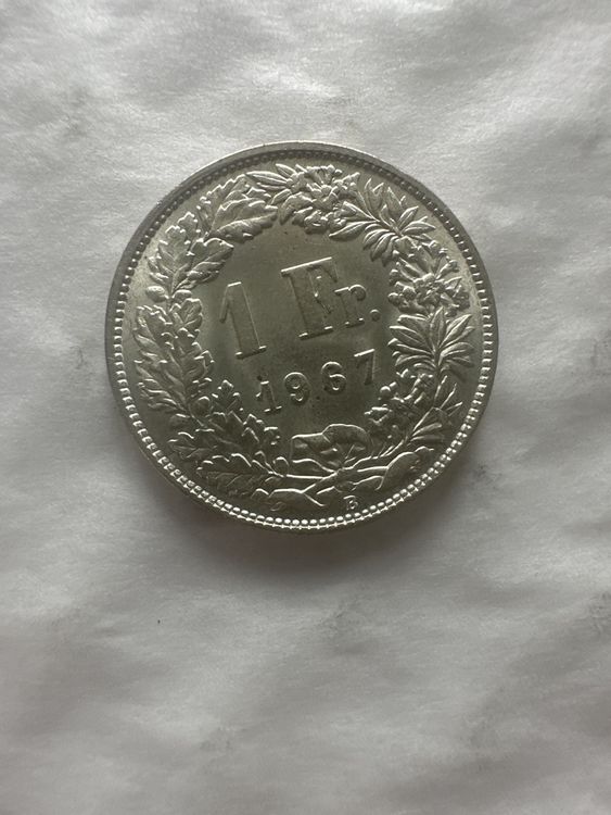 Silber 1 Franken Münze 1967, Helvetia Schweiz (Gebraucht) in Bern für CHF 3 – mit Lieferung auf ...