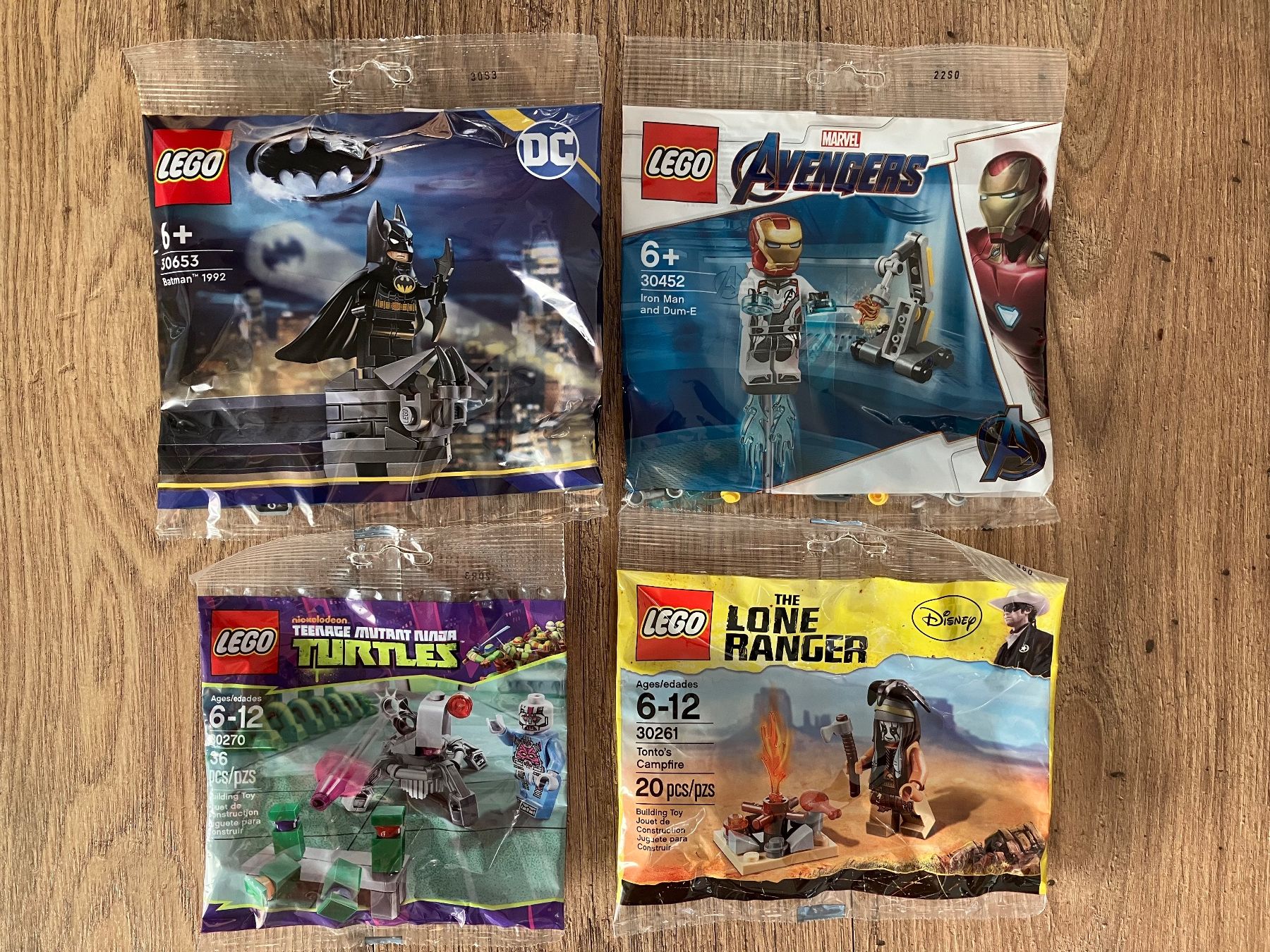 Lego 4 x polybags Marvel , DC, turtles ninja, lone ranger (Neu und ...