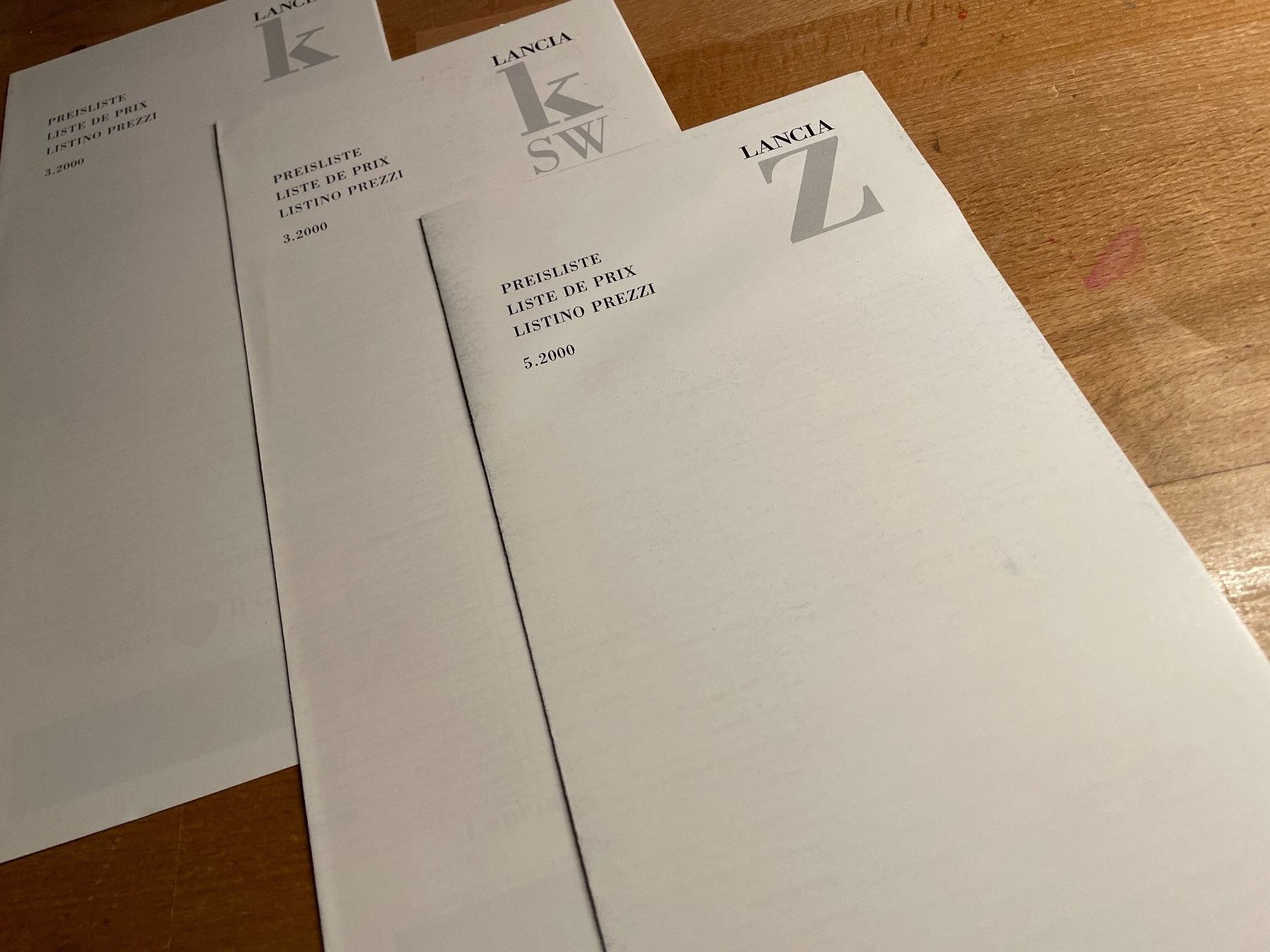 Prospekt Preislisten Lancia Konvolut Dedra, Z, Lybra, K (Neu (gemäss ...