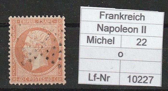 Frankreich, Mi. 22, Napoleon III (Gebraucht) in Allschwil für CHF 2 – mit Lieferung auf Ricardo ...