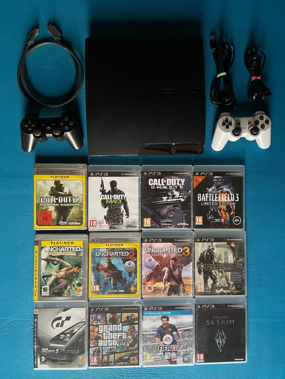 Sony Playstation 3, PS3 Slim 160 Gb, 12 Spiele, Bundle | Kaufen auf Ricardo