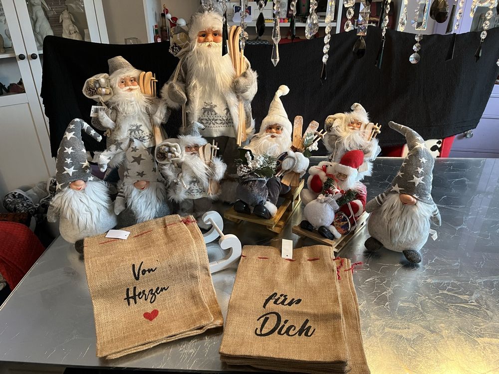 Santa auf Schlitten Nikolaus Samichlaus grau Weihnacht (Neu und ...