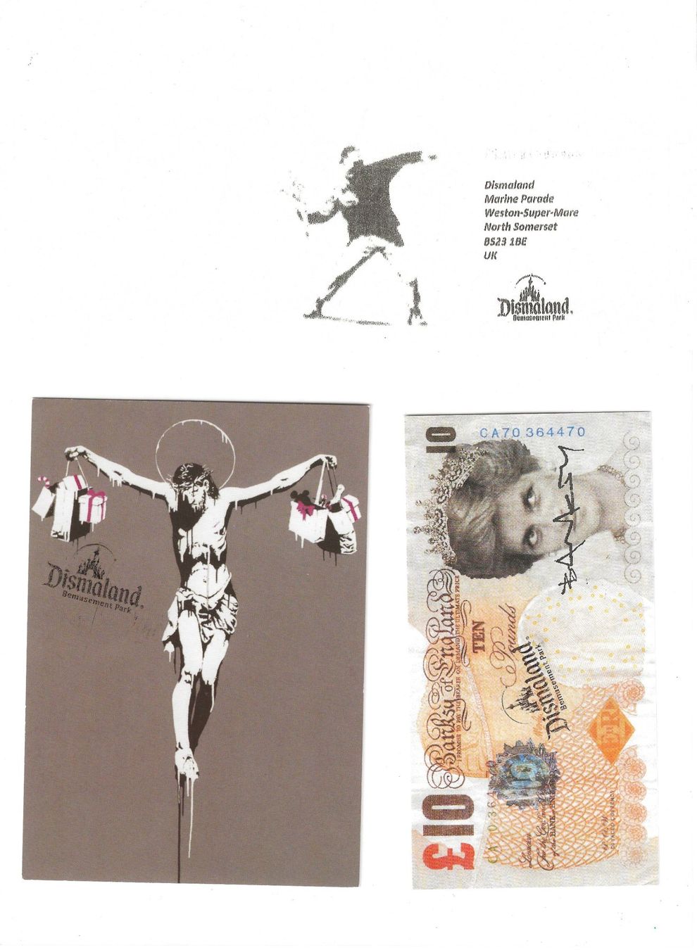 BANSKY Lot signed Tenner Lady Di Dismaland Theme Park WSM 15 (Gebraucht ...