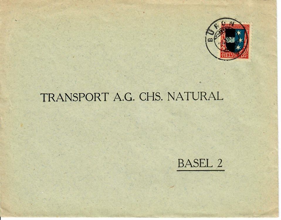 Brief, Büron - Transport Natural Basel 1926 (Gebraucht) in Hochdorf für ...