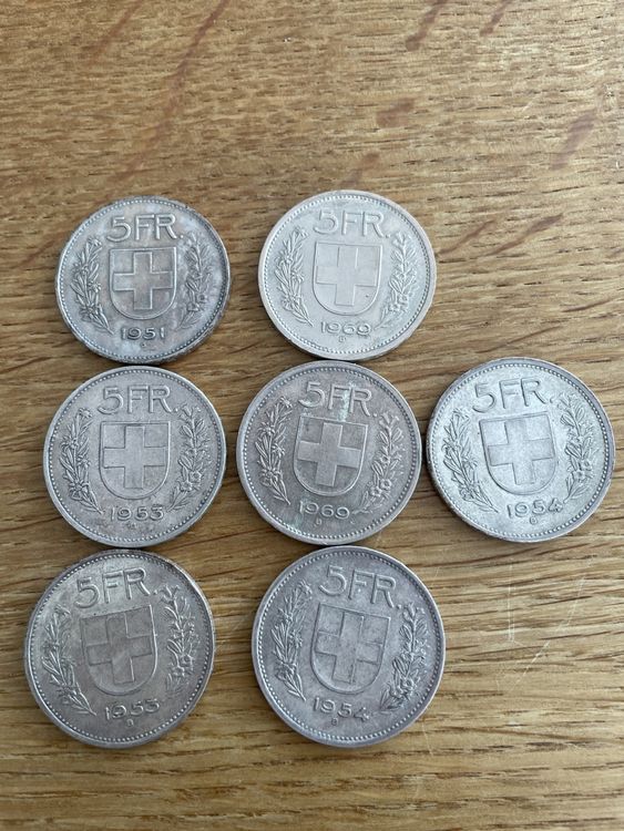 Münze CHF 5.00 Jahre: 50/60 (Gebraucht) in Remigen für CHF 63.4 – mit Lieferung auf Ricardo kaufen