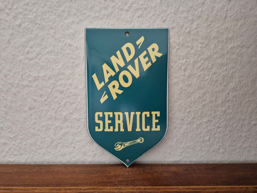 Emailschild Land Rover Service Werkstatt Logo Emaille Schild (Neu ...