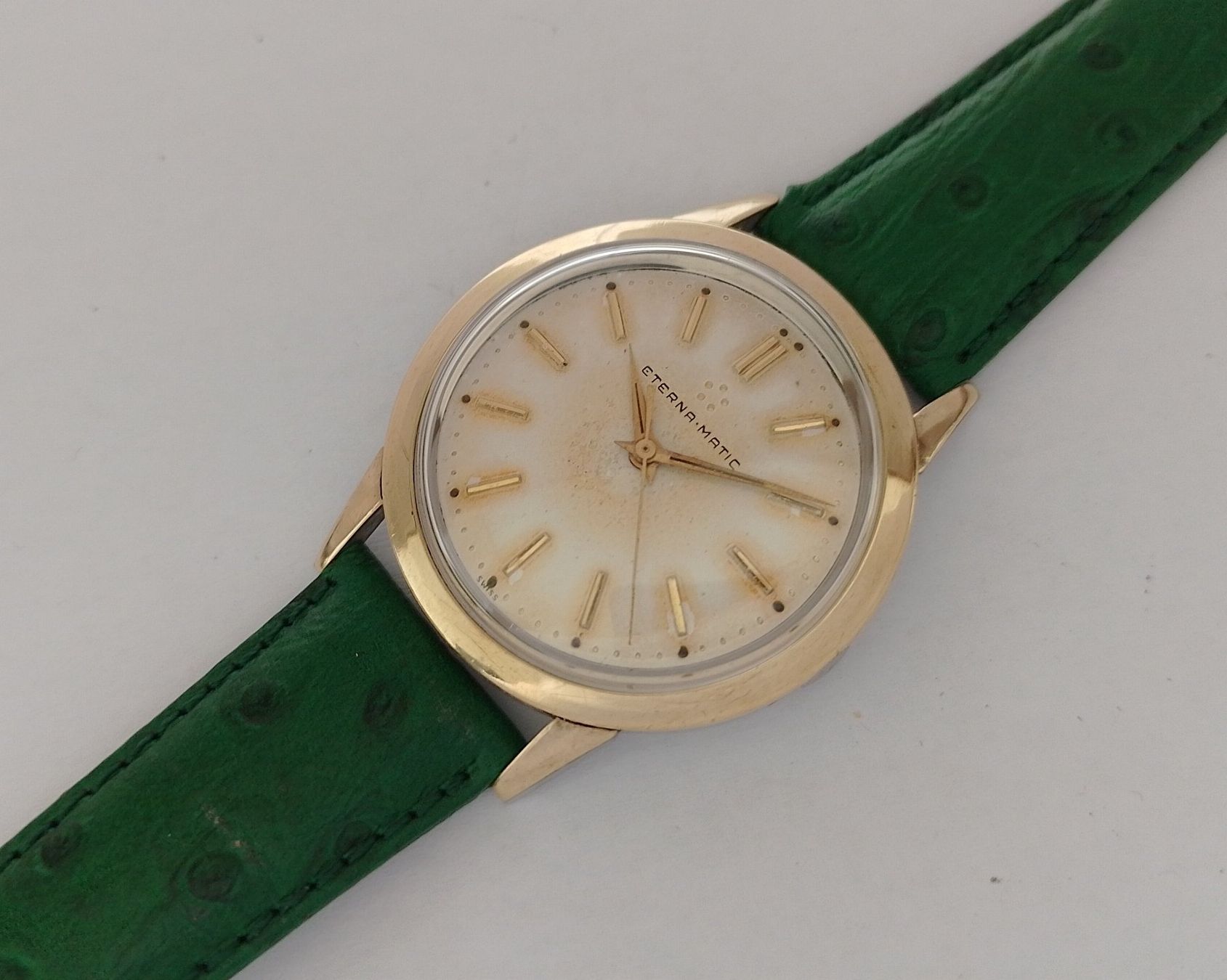 18K Gold/Stahl, vintage Eterna-Matic Herren Armbanduhr (Gebraucht) in ...