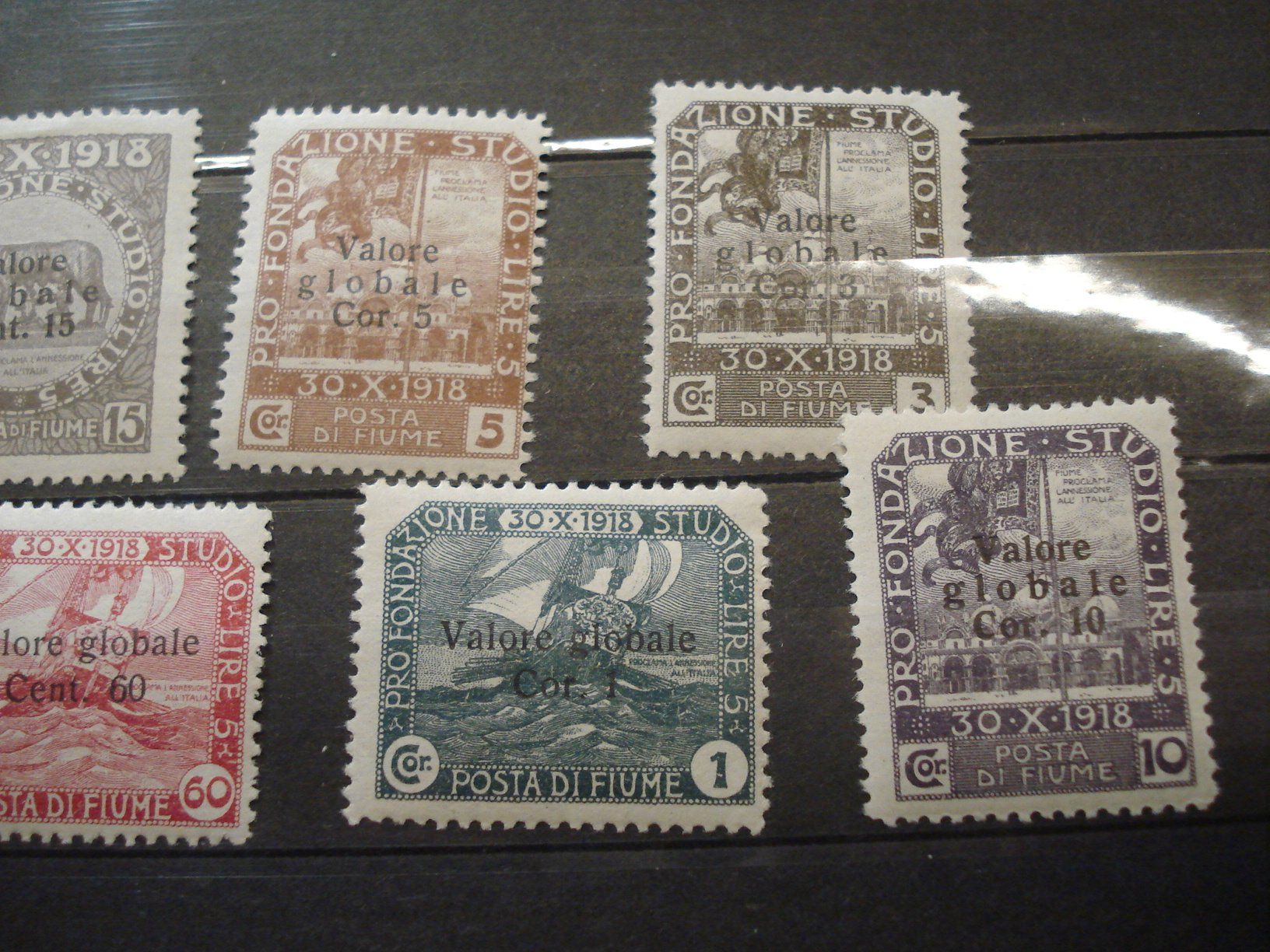 Satz Marken Fiume 1918, * Erstfalz, Überdruck Valore Globale (Gebraucht ...