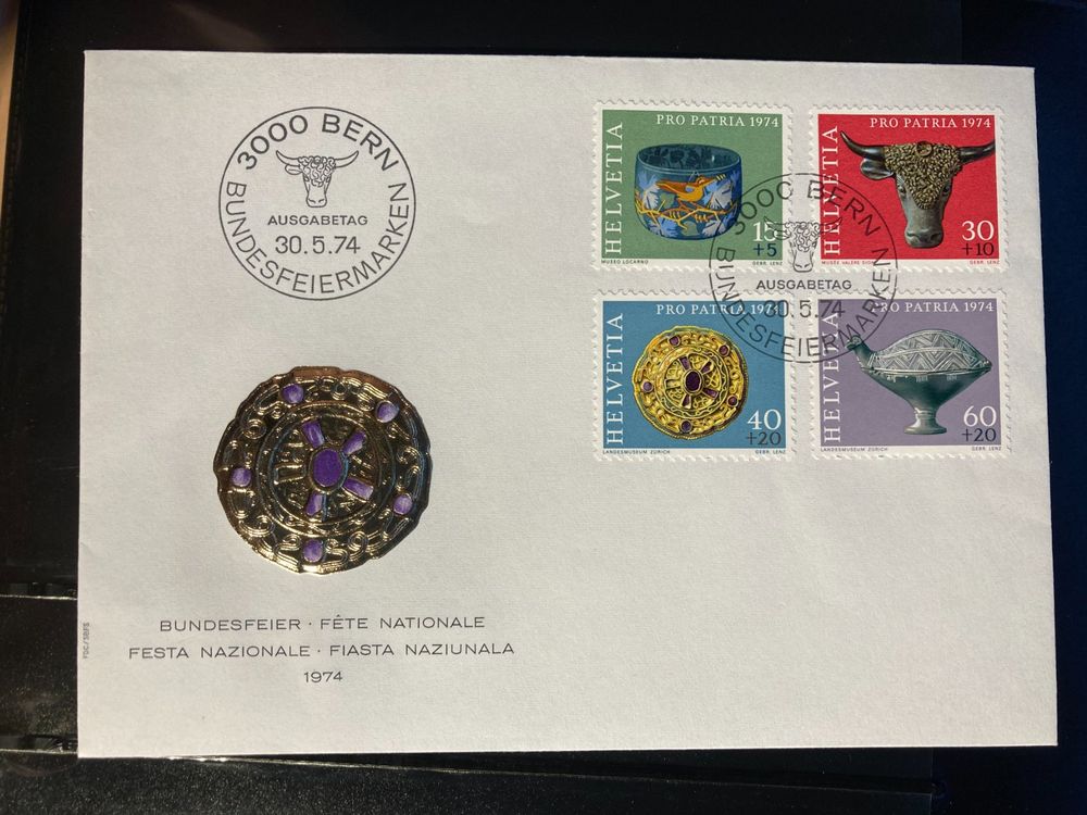 Schweiz 1974 Ersttagsbrief Satz Pro Patria Archäologie | Kaufen auf Ricardo
