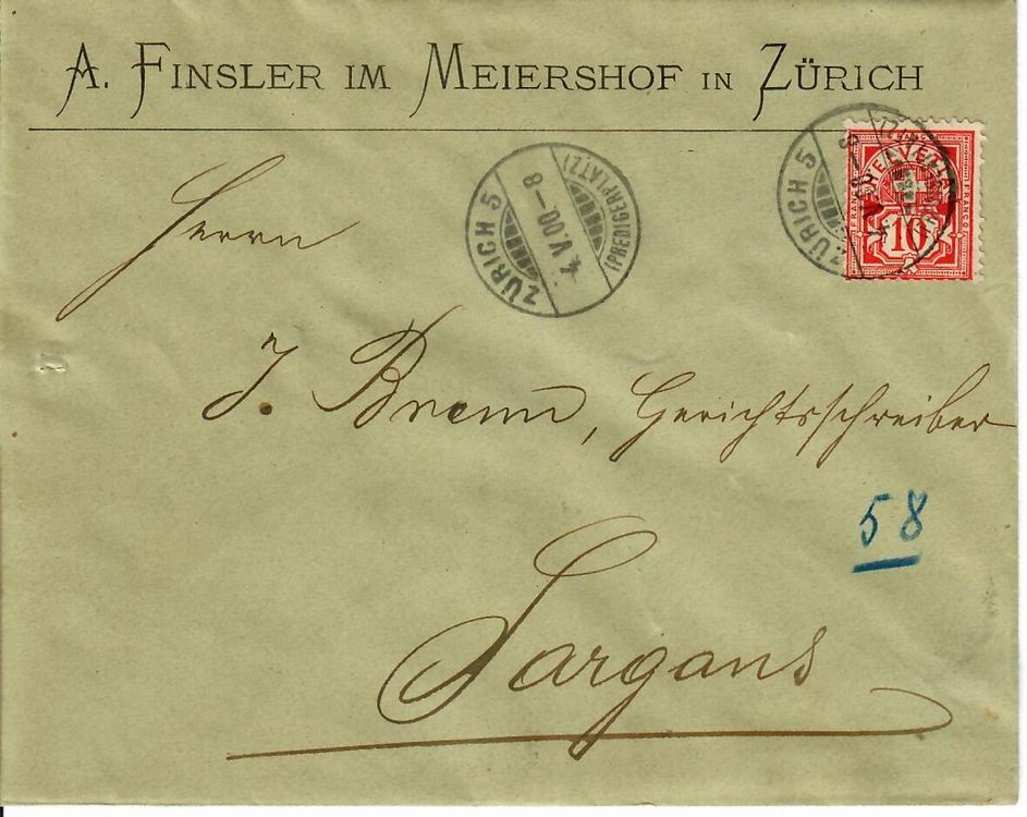 A. Finsler im Meierhof in Zürich 1900 (Gebraucht) in Hochdorf für CHF 8 ...