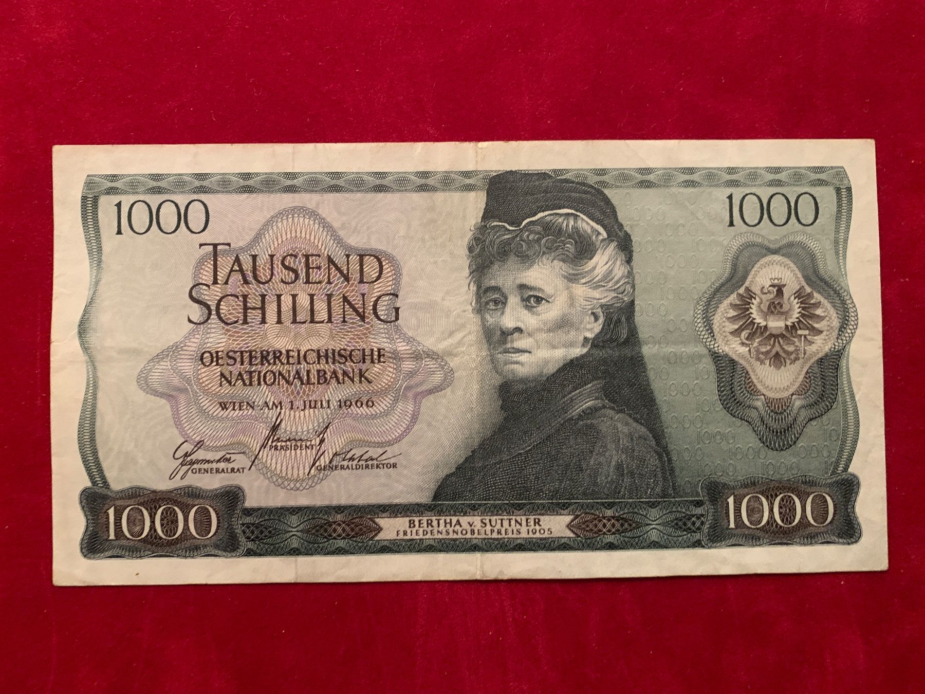 OESTERREICH - 1000 Schilling 1. Juli 1966 - Sehr Schön / TTB (Gebraucht ...