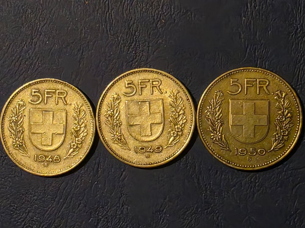 Trio Silber Munzen 5 Franken 1948 / 49 / 50 | Kaufen auf Ricardo