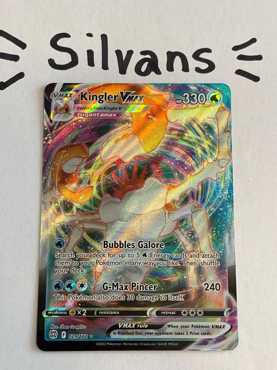 Kingler Vmax Full Art 029/172 Brilliant Stars Englisch | Kaufen auf Ricardo