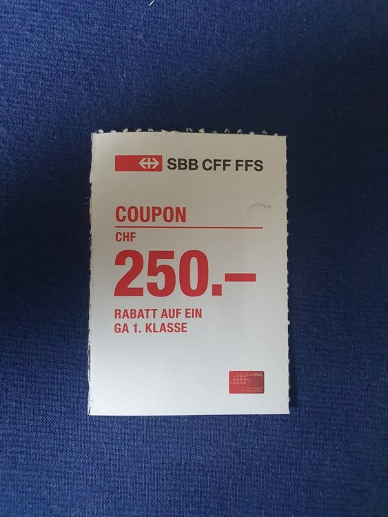 Gutschein SBB GA 1. Klasse - 250 CHF (Neu und originalverpackt) in Bern für CHF 10 – mit ...