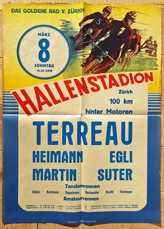 Plakat Velorennen Radsport Hallenstadion Oerlikon Zürich | Kaufen auf Ricardo