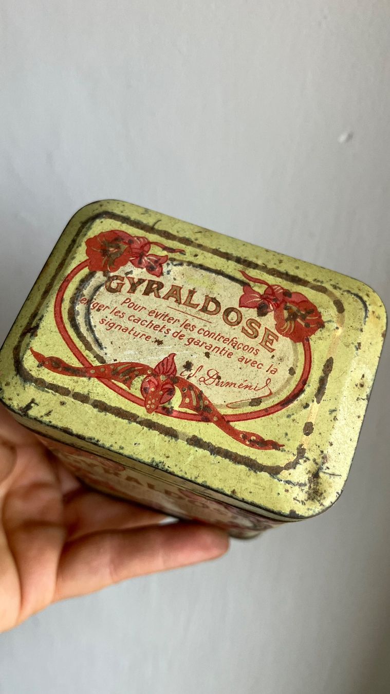 Blechdose Boite Gyraldose médecine médicament ancien vintage (D ...