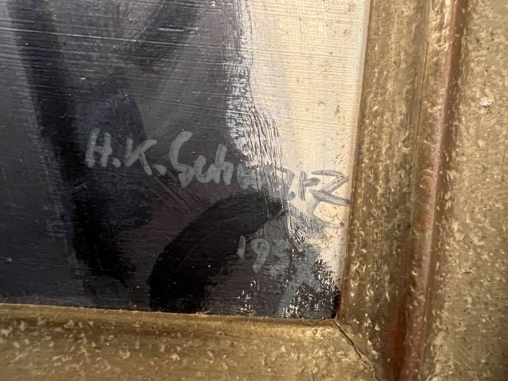 HANS KASPAR SCHAWARZ(1891-1966) HUILE SUR PANNEAU SIGNÉE1957 (Gebraucht ...