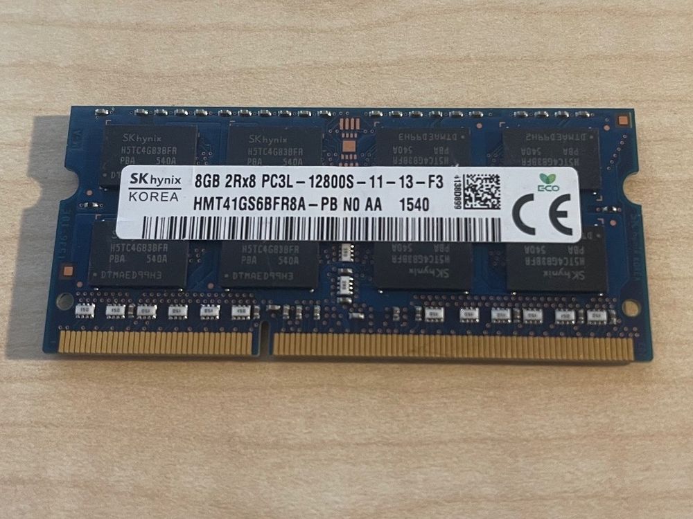 SK Hynix Memory, 8GB, 2Rx8, PC3L-12800S (Gebraucht) in Böbikon für CHF ...