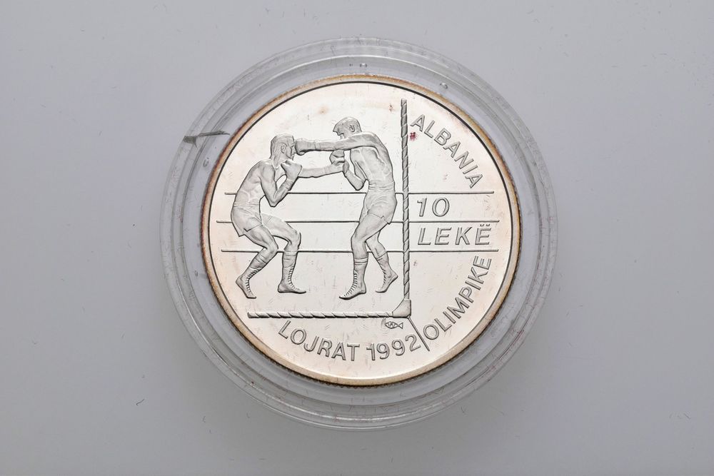 Silbermünze, Albanien, 10 Leke 1992, Boxen | Kaufen auf Ricardo