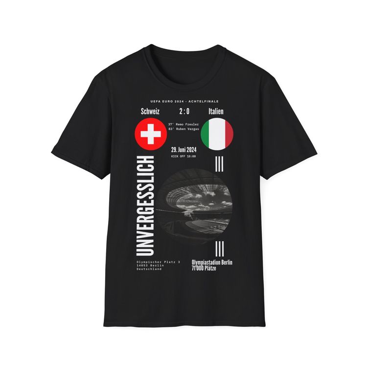 UEFA EURO 2024 - Erinnerungs Shirt - Schweiz - Italien (Neu und ...