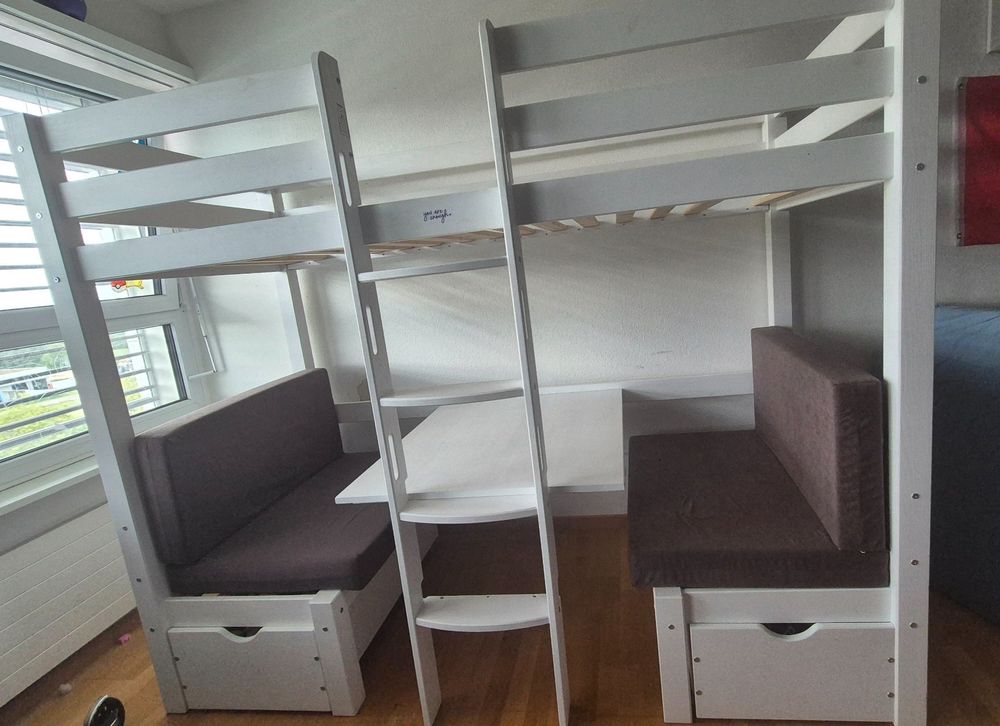 Hochbett mit Sofa und Pult, ideal für Kinderzimmer! (Gebraucht) in ...