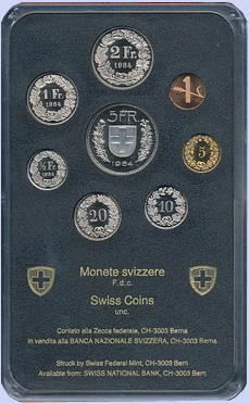 Schweiz Münzen-Satz 1984 (Neu und originalverpackt) in Liestal für CHF 14 – mit Lieferung auf ...