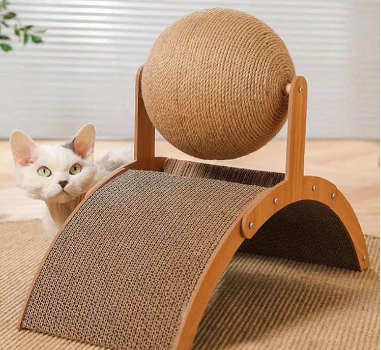 Kratzinsel für Katzen aus Holz und Pappe - Gratoir pour chat (Neu und ...