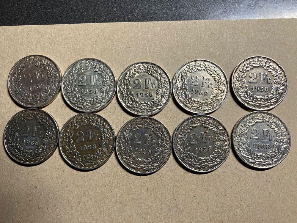 10 x 2.-- Fr. 1958 (Gebraucht) in untervaz für CHF 80 – mit Lieferung auf Ricardo kaufen