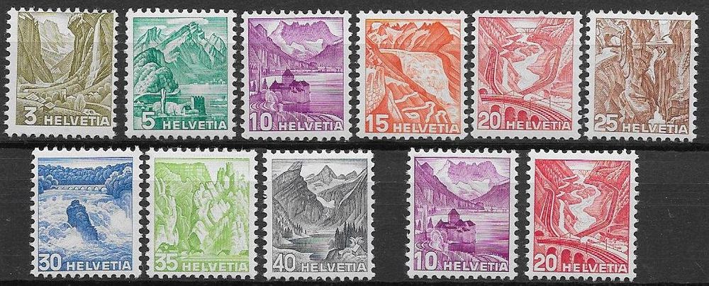 1936/38 Landschaften Serie ** geriffelt elf Werte TOP ab 1.- | Kaufen auf Ricardo