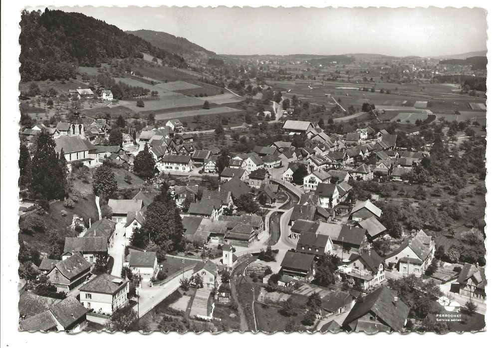 Zuzwil (SG) Dorfzentrum mit Kirche - Flugaufnahme - um 1940 (Gebraucht) in Engelburg für CHF 12. ...