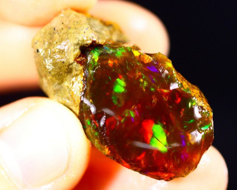 TOP-Feueropal roh, voller Funken, 45 Karat, CR9684 | Kaufen auf Ricardo