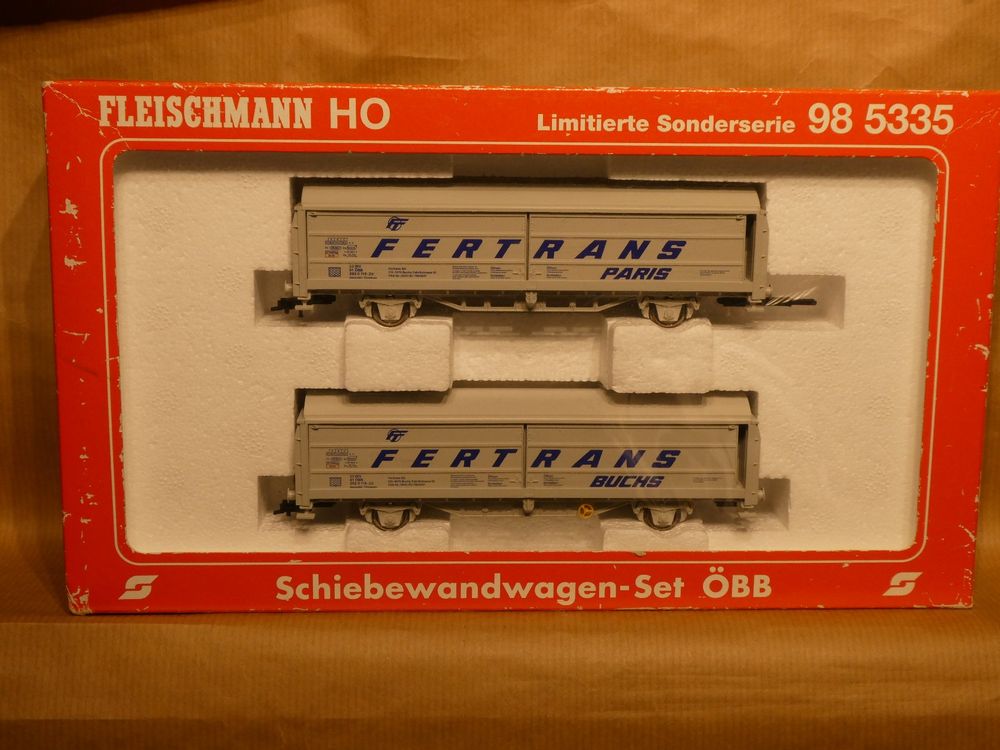 Fleischmann 98 5335 ÖBB Schiebewandwagen Fertrans 2-er Set (Neu und ...
