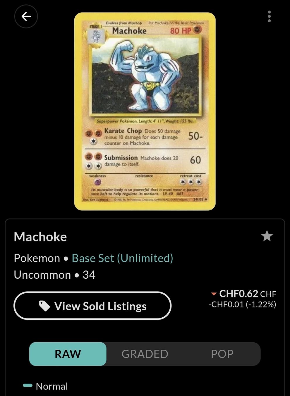 POKÉMON Machop Machoke Base Set ITA 34+52/102 uncommon cards (Gebraucht ...