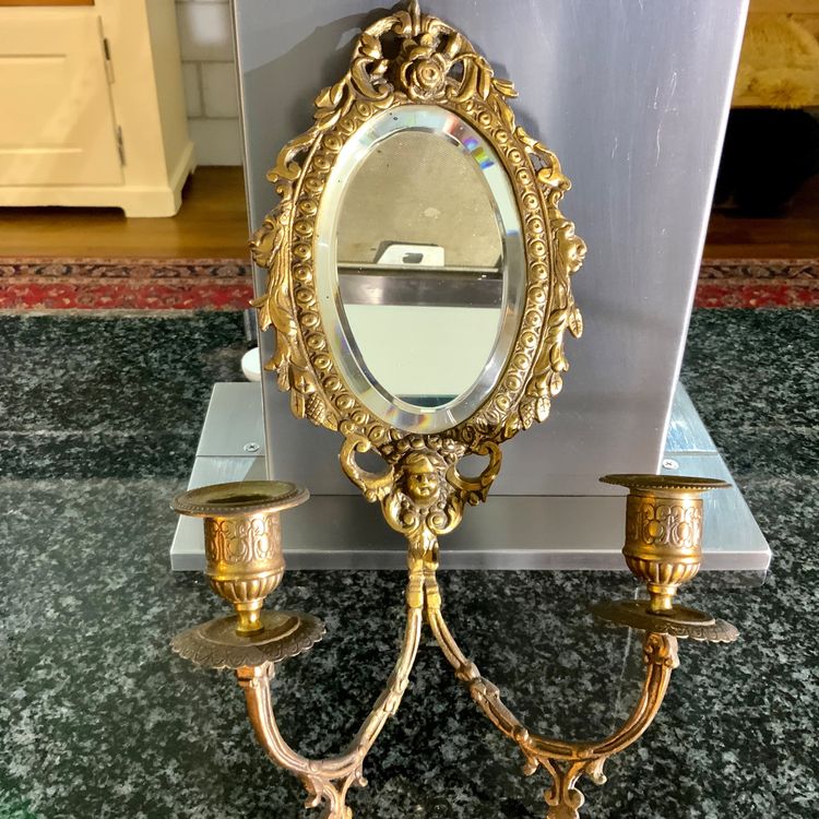 JUGENDSTIL WANDSPIEGEL MIT KERZENLEUCHTER BRONZE FRANCE,1900 (Gebraucht) in Biglen für CHF 51 ...