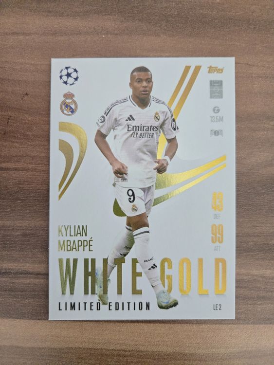 Kylian Mbappé Karte - Topps White Gold Limited Edition (Neu (gemäss ...