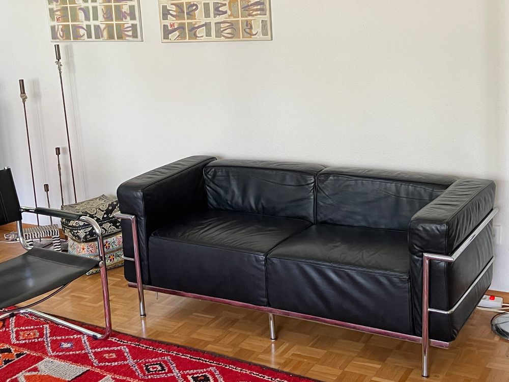Gepflegtes Designer Sofa Bauhaus Stil Corbusier Leder Chrom (Gebraucht ...