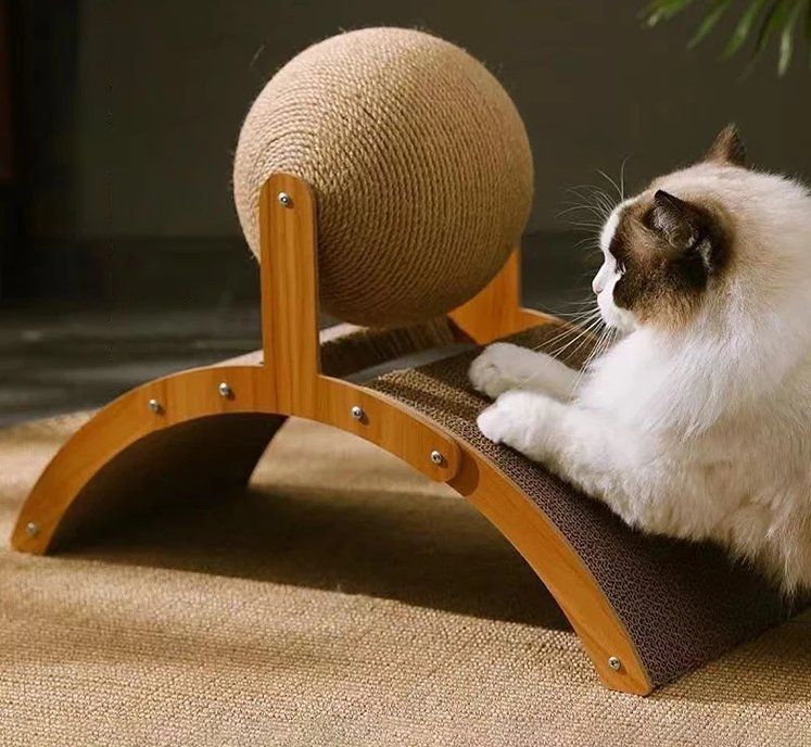 Kratzinsel für Katzen aus Holz und Pappe - Gratoir pour chat (Neu und ...