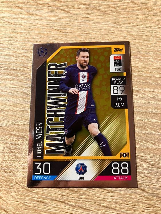 Topps Match Attax Card Lionel Messi PSG Matchwinner (Neu (gemäss ...