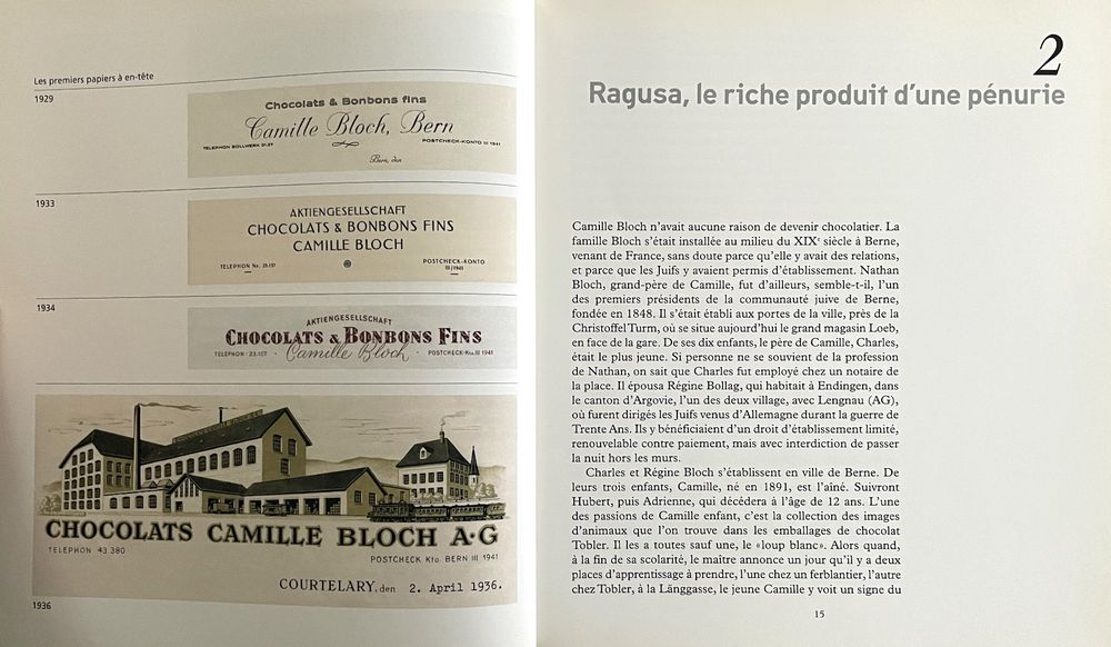 Chocolats Camille Bloch Ragusa 75 ans de douceur - Livre (Gebraucht) in ...