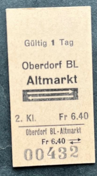 Oberdorf BL Altmarkt/ Billett (Gebraucht) in Wabern für CHF 2 – mit Lieferung auf Ricardo kaufen
