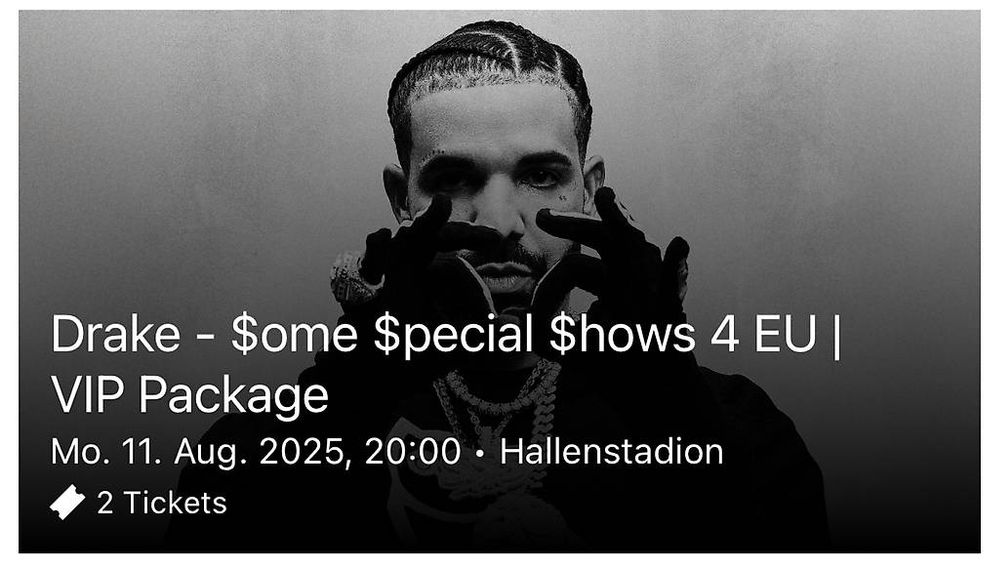 VIP Drake Hallenstadion Konzert Tickets (Neu und originalverpackt) in ...