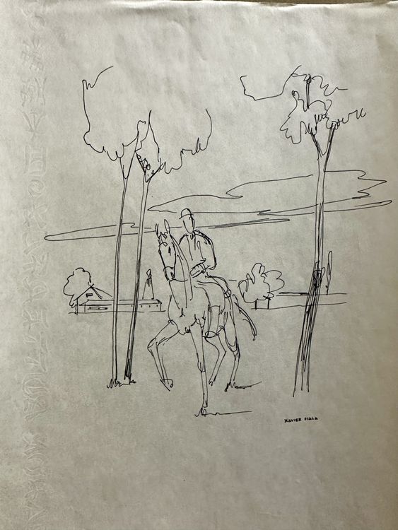 Dessin original signé Xavier Fiala cavalier (D'occasion) à Genève pour ...