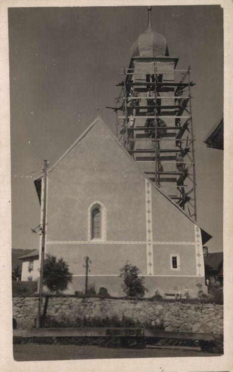 Renovation Kirchturm, Bauarbeiter auf Gerüst (Gebraucht) in Bronschhofen für CHF 15 – mit ...